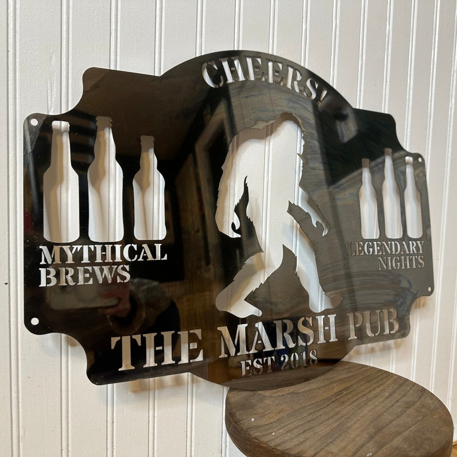 Sasquatch Pub Sign Titanium Wall Art – Out of Office Outfitters